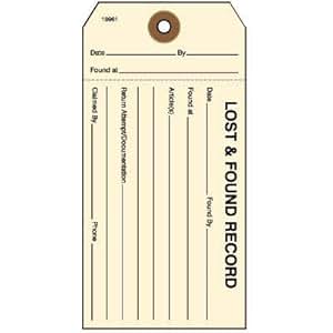 Amazon.com : Lost and Found Tags with Knotted String Attached. Printed ...