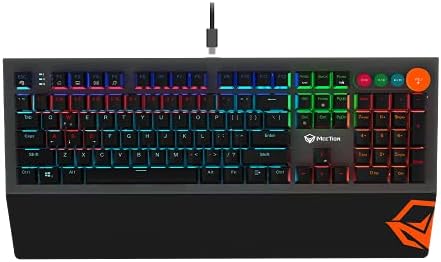 MEETION MT-MK500 Mechanical Wired Gaming Keyboard, Full Anti-ghosting Keys, Detachable Palmrest ...