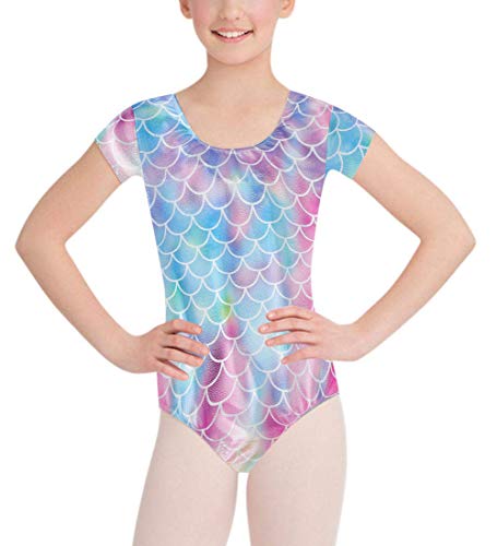 TUPOMAS Mermaid Fish Scale Leotards for Girls Blue Pink 2t 3t 4t ...