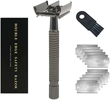 LAGIPA Double Edge Safety Razor with 10 Blades, Butterfly Safety Razor ...