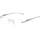 Retro Original Vintage Style Designer Rimless Clear Lens Rectangular ...