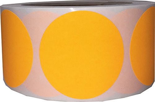 Buy Fluorescent Orange Color Coding Dot Labels 2" Inch Round - 500 ...
