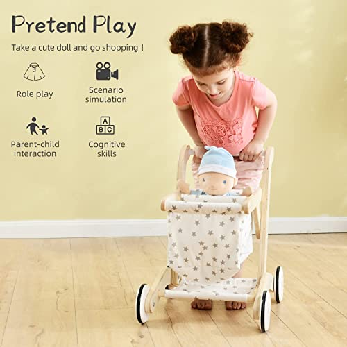 labebe Baby Push Walker Doll Stroller, Push Toy for Toddler, Shopping ...