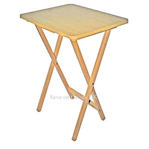 Wood wooden folding square travel side small table. Camping tv hobby ...
