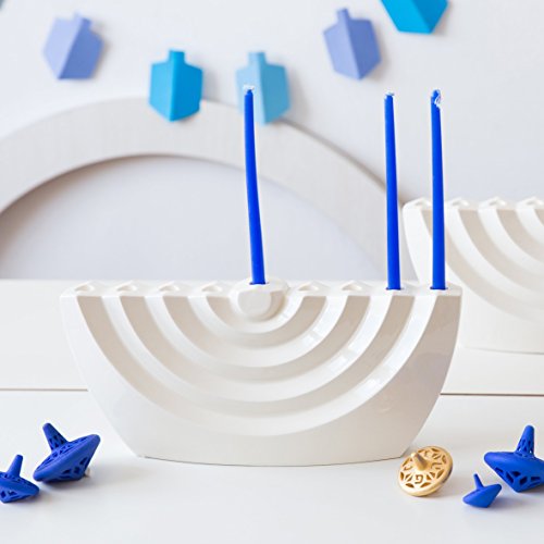 Handmade Hanukkah Menorah. Modern White Ceramic Chanukiah. Contemporary ...
