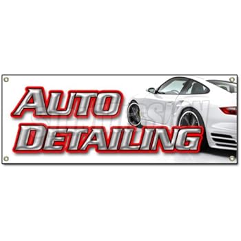 Amazon.com: Signmission Auto Detailing Banner Sign Car Wash Wax Signs ...