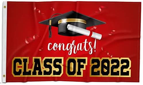 Class of 2022 Congrats Red and Gold Graduation Decoration for College ...