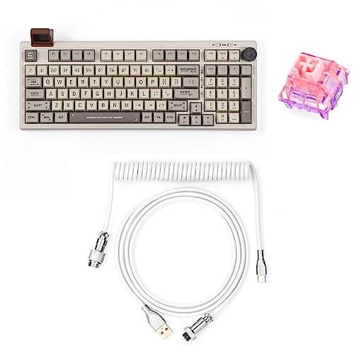 EPOMAKER RT100 97 Keys Gaming Keyboard with Display Screen, Mix Coiled ...