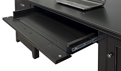 Martin Furniture Tribeca Loft Double Pedestal Computer Desk, Black ...