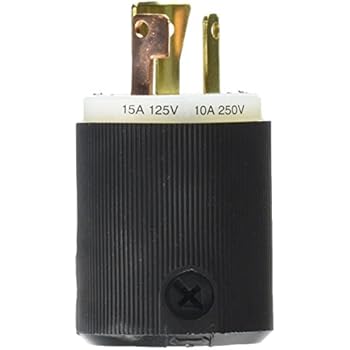 Hubbell Wiring Device-Kellems HBL7567C Plug, 15/10A, 125/250V, 3P, 3W ...