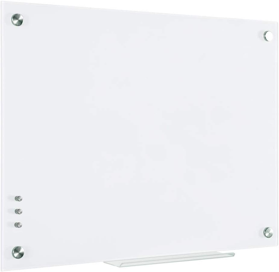 Magnetic Glass Whiteboard 60x90cm Dry Wipe White Board for Wall Mounted ...