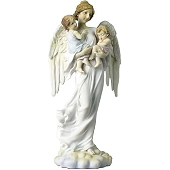 Amazon.com: 10.38 Inch Angel Holding A Baby Decorative Figurine, Pastel ...