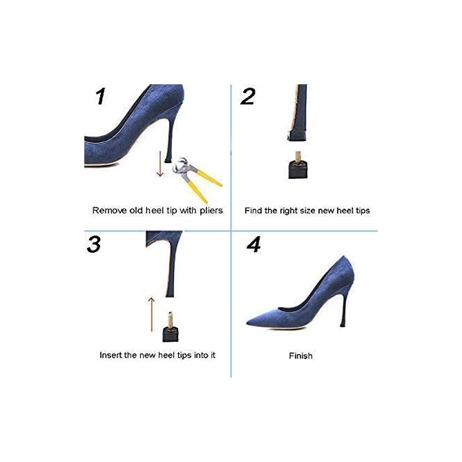 Snsowed 24 Pairs High Heel Replacement Tips with Stiletto Remove Plier ...