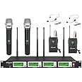 Amazon.com: GTD Audio 4x800 Selectable Frequency Channels UHF Diversity Wireless Hand-held ...