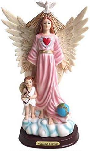 Amazon.com : 12" Archangel Angel Chamuel Samuel Santo San Statue ...