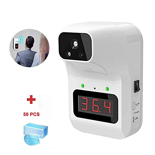 Thermometer Hands Free Body Temperature Scanner, Wall-Mounted Infrared with Fever Alarm Instant ...