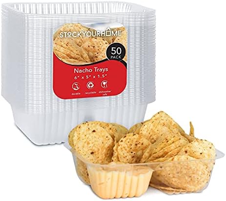 Stock Your Home 6” x 5” Nacho Trays (50 Pack) - 12 Ounce Two ...