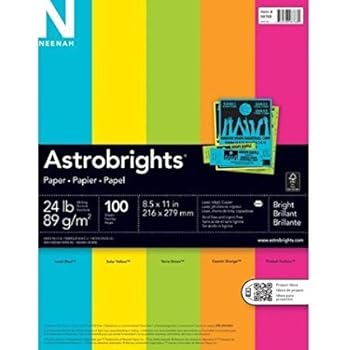Amazon.com : Astrobrights Paper 24 Lb 8.5" x 11" 100 Sheets Bright ...