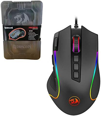 Redragon M612 Predator RGB Gaming Mouse, 8000 DPI Wired Optical Gamer ...