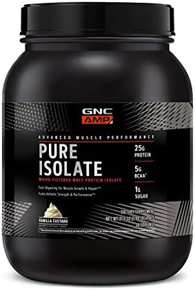 GNC AMP Pure Isolate Whey Protein - Vanilla Custard | Pricepulse