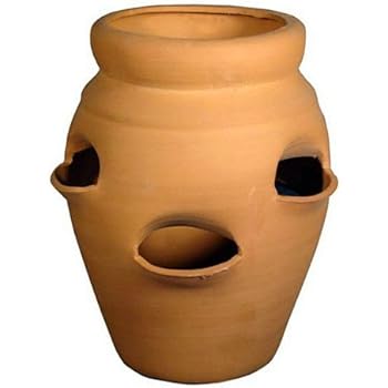 Amazon.com: Set of 2 Different Size Natural Terracotta Fallen Pots or ...