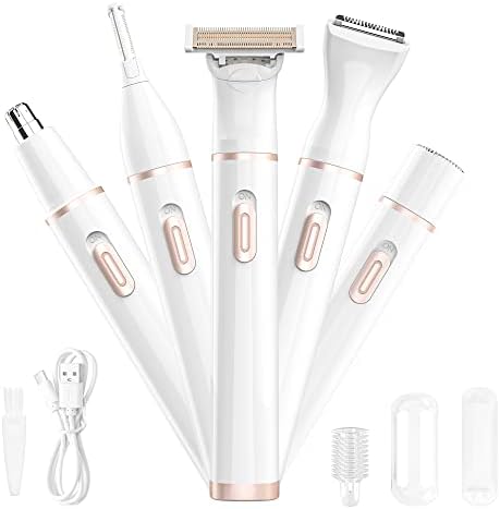 Facial Hair Removal for Women, 5 in 1 Electric Razor for Women ...