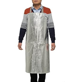 Welding Apron Bib Style 38" X 30" Aluminized Heat Resistant Apron Flame ...