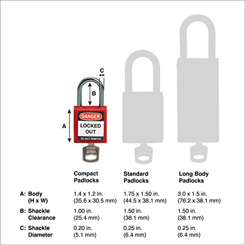 Brady Compact Lockout Tagout Padlock Kit de seguridad personal - 123143 ...