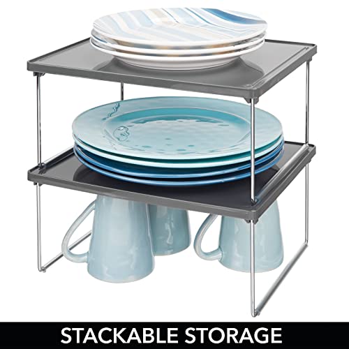 mDesign Metal Stacking Storage Organization for Shelves Inside Cabinets ...