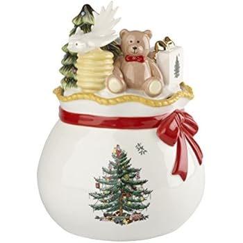 Amazon.com | Spode Christmas Tree Figural Candy Dish and Cover: Candy ...
