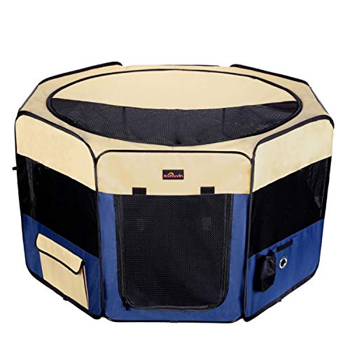 Aivituvin Dog Portable Playpen Exercise Pen for Small and Large Doggie ...