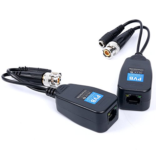 CCTV Coax BNC Video Power Balun Transceiver to CAT5e 6 RJ45 Connector ...