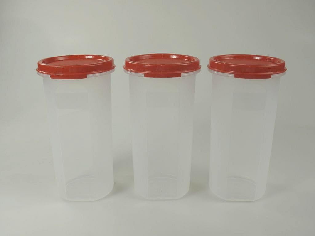 TUPPERWARE Circular 650 ml rot (3) Dosen für Kaffee Pads Vorrat ...