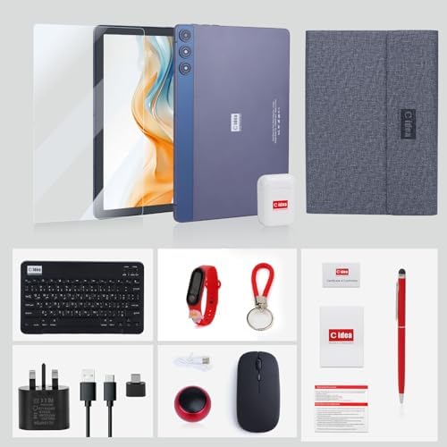 C idea 10.1inch Android 12 Tablet with Case RAM 8GB ROM 512GB 13MP+16MP ...