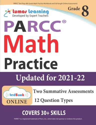 PARCC Test Prep: 8th Grade Math Practice Workbook and Full-length ...