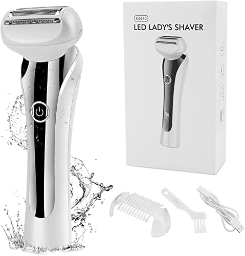 SYOSI Electric Razor for Women, Cordless Rechargeable Bikini Trimmer ...
