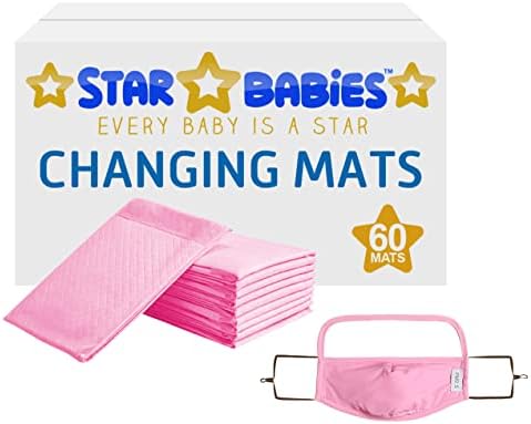 Star Babies Disposable Changing Mats Pack of 60 - Pink with Free Mask ...