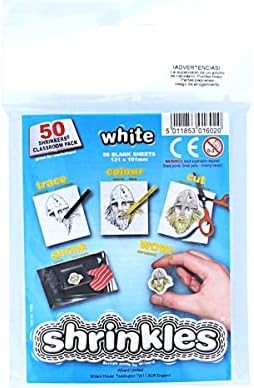 Shrinkles Original, Shrink Art Sheets White Classroom Pack (50 Sheets ...
