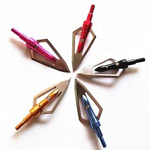 Amazon.com : 2 Razor Sharp Blades Arrowhead 100 Grain Archery ...