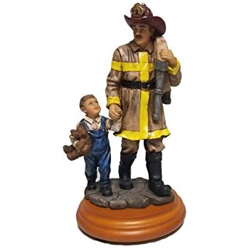 Amazon.com: Not Just an Empty Box Fire Fighter Statue Bronze Plated ...