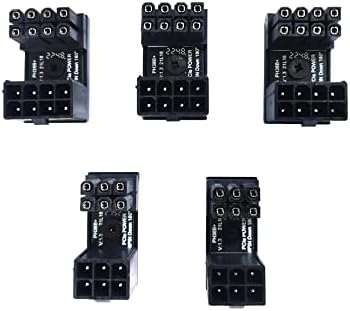 Dawmawm 5Pack GPU 6&8 Pin U Turn 180 Degree Angle Connector Power Adapter Board for Desktop ...