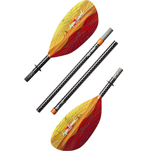 AQUA BOUND Whiskey Fiberglass Straight Shaft 4-Piece Kayak Paddle-Fuego ...