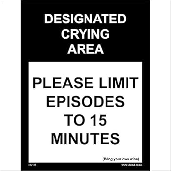 Amazon.com: Designated Crying Area Aluminum Black & White Metal Sign 8 ...