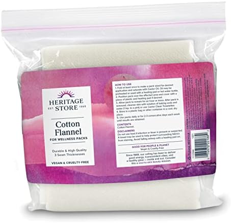 Heritage Store Cotton Flannel for Castor Oil Pack, Reusable & Highly ...