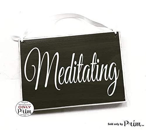 Amazon.com: Meditating 8x6 Custom Wood Sign Zen Yoga Soft Voices OM ...
