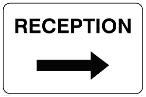 Viking Signs IV5520-A1L-3M”Reception (Arrow Right)” Sign, 3 mm Plastic ...
