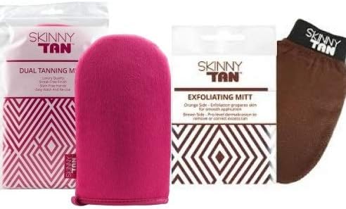 SKINNY TAN DUAL TANNING MITT AND EXFOLIATING MITT: Amazon.co.uk: Beauty