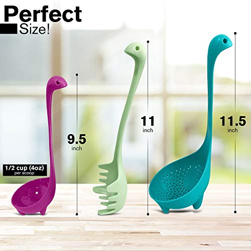 Dinos In The Kitchen Dinosaur Ladle, Colander & Pasta Spoon Set - 3 pcs ...