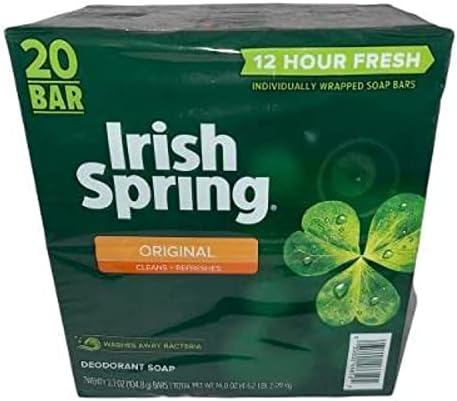 Irish Spring Original Bar Soap, packaging may vary. 20 Count, 74 Ounce ...