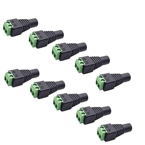 ZC-ECC 10 Pack Female DC Power Jack Plug Adapter Connector 12V 2.1mm x ...